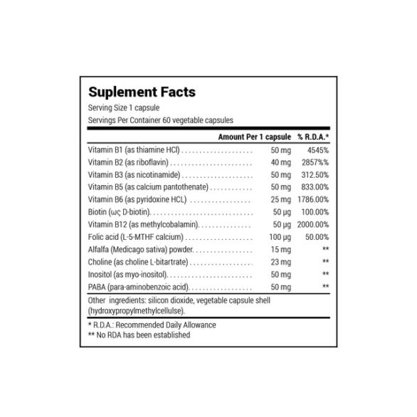 B-Complex Active Συμπλήρωμα Διατροφής με Σύμπλεγμα Βιταμινών B Natural ...